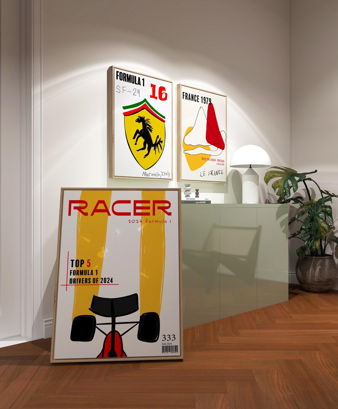 F1 Poster Set of 3, F1 Racing Printable Wall Art, Red Trendy F1 Track ...