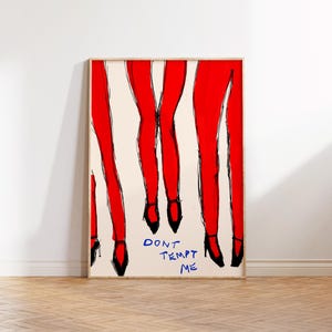 Red Modern Fashion Wall Art, Trendy Red Digital Art, Red Wall Art ...