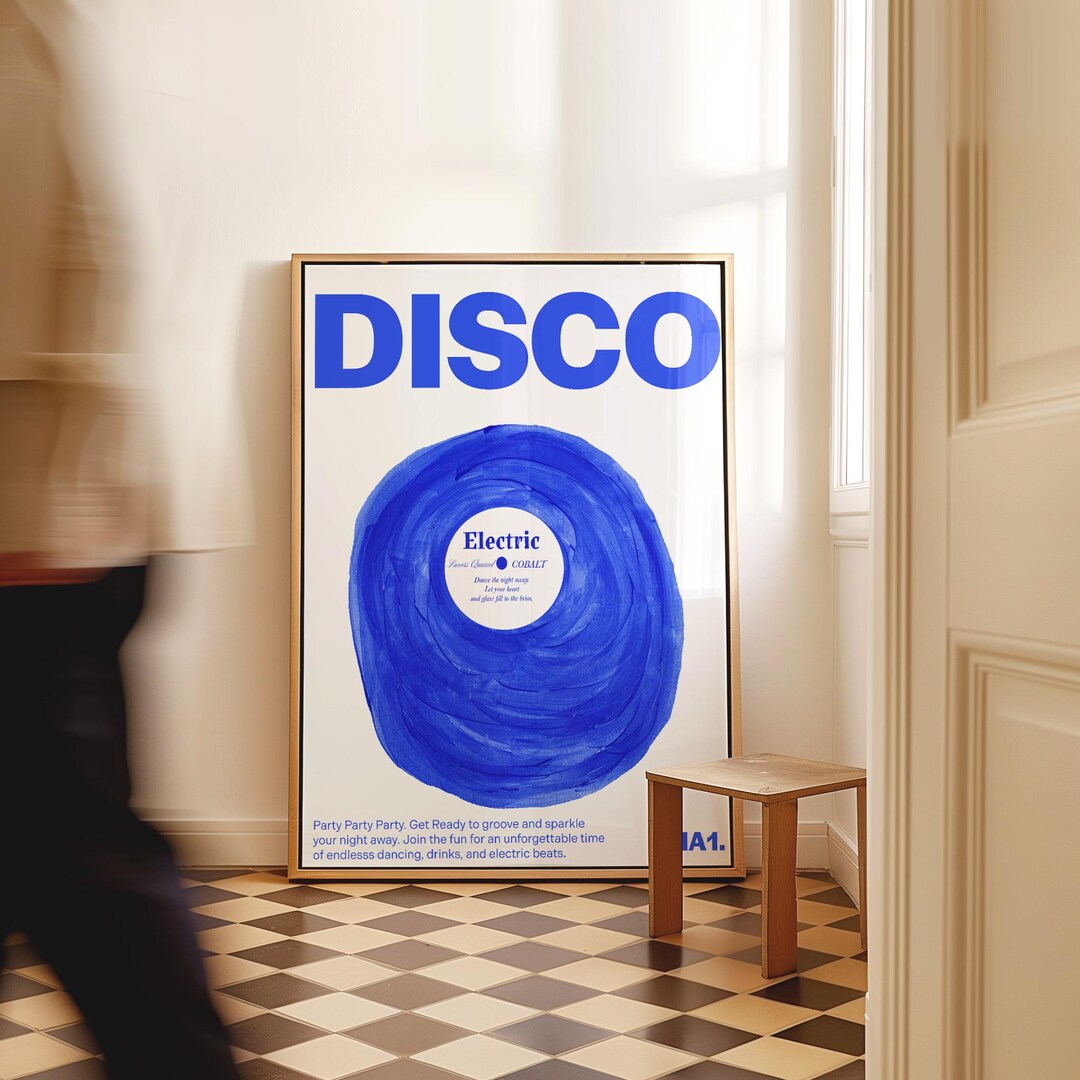 Blue Museum Poster, Cobalt Blue Exhibition Poster, Abstract Modern ...