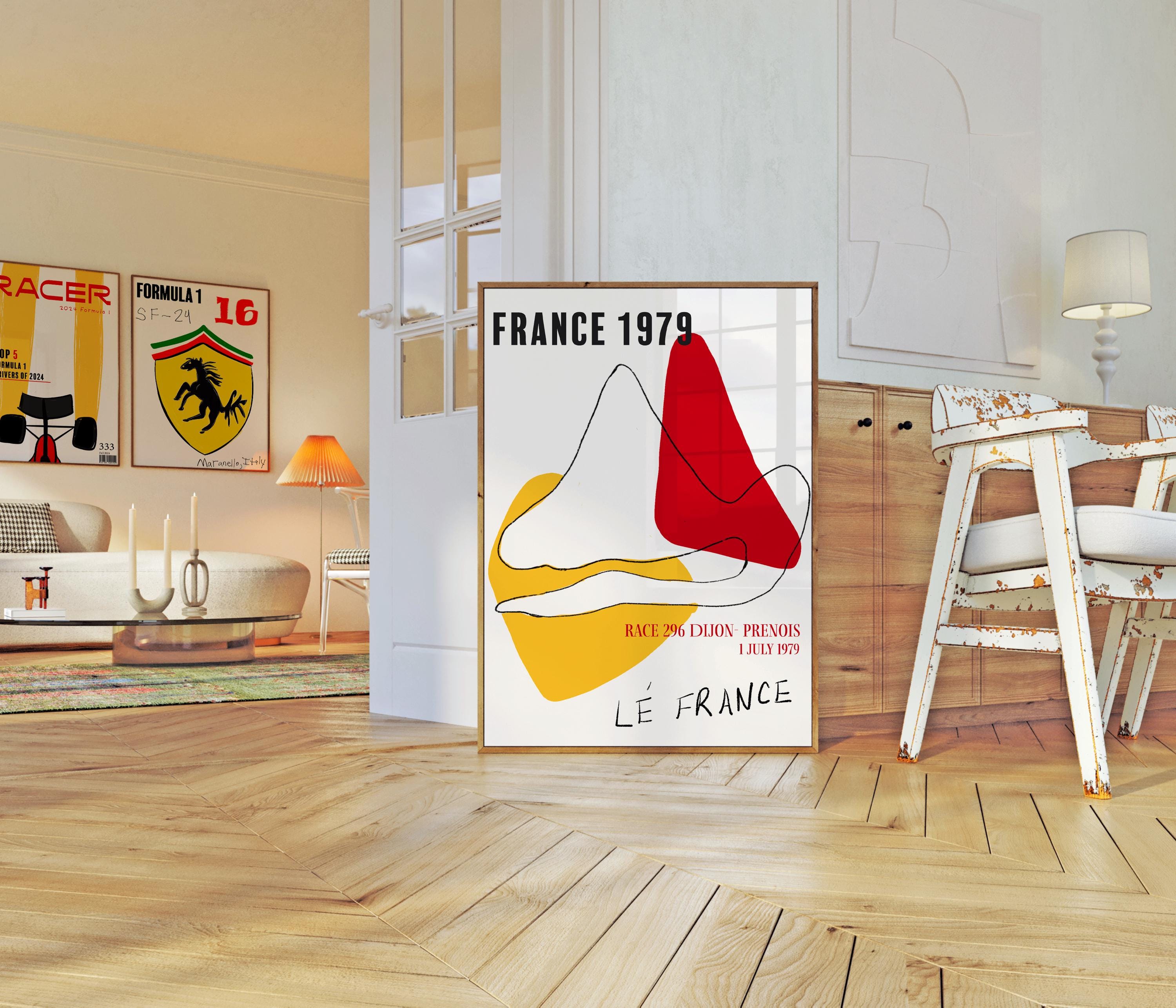 F1 Poster Set of 3, F1 Racing Printable Wall Art, Red Trendy F1 Track ...