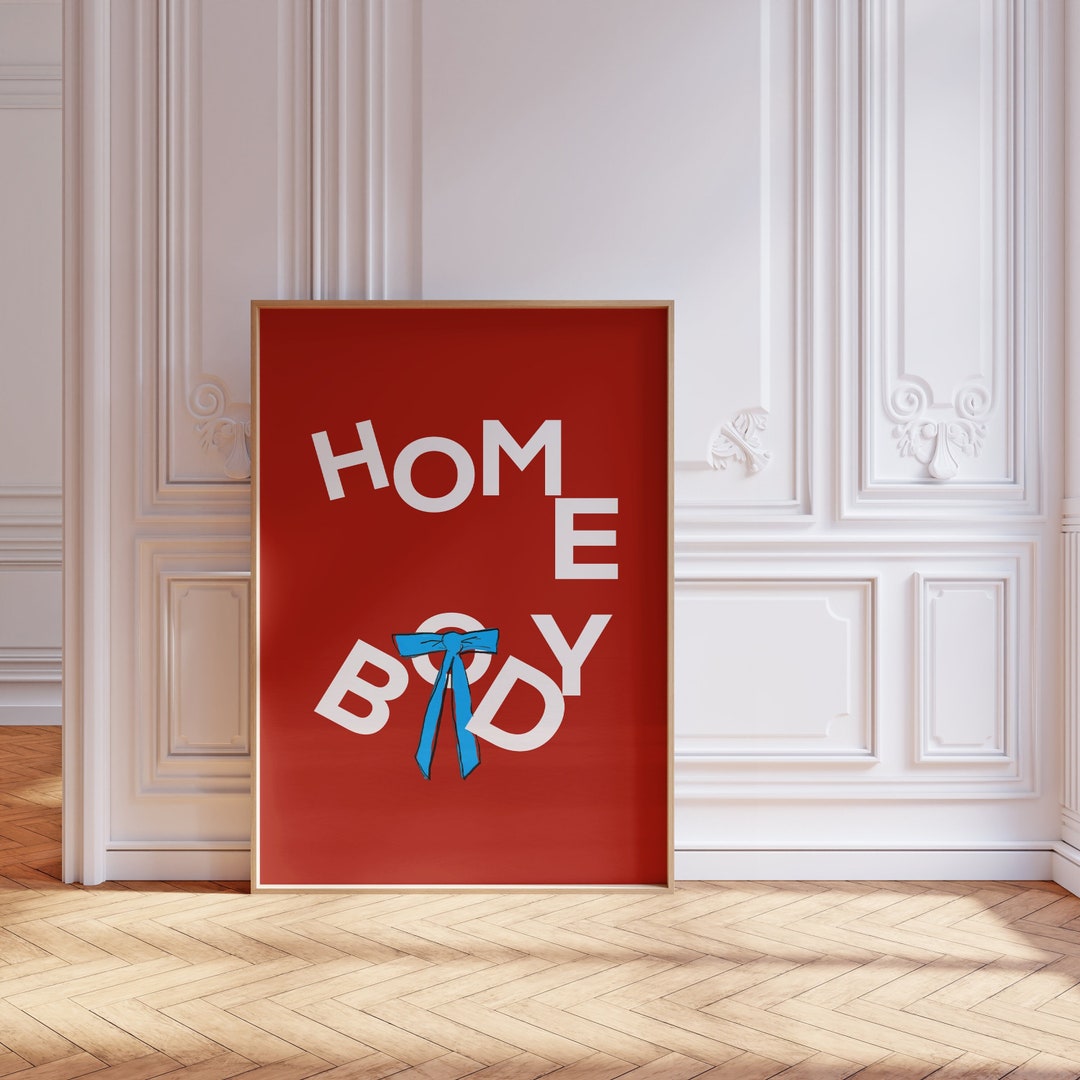 Home Body Poster, Coquette Aesthetic Trendy Wall Art, Red Trendy Wall ...