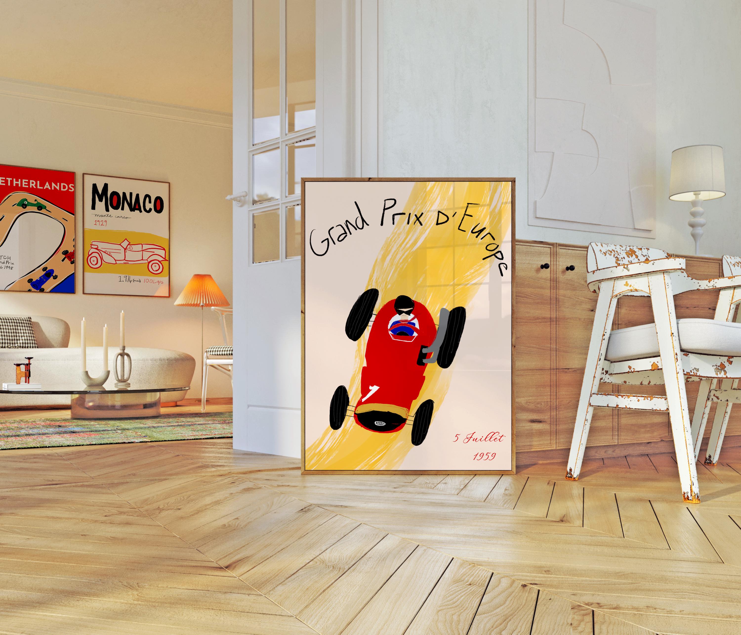 F1 Racing Poster Set of 3, F1 Printable Wall Art, Red Trendy F1 Track ...