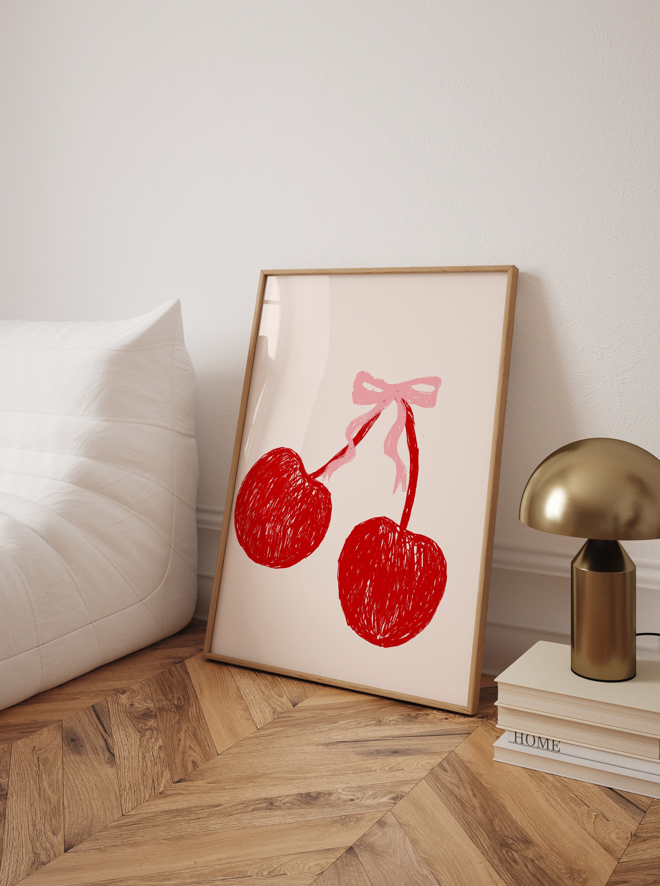 Cherry Poster | Cherry Red Bow Poster - Etsy