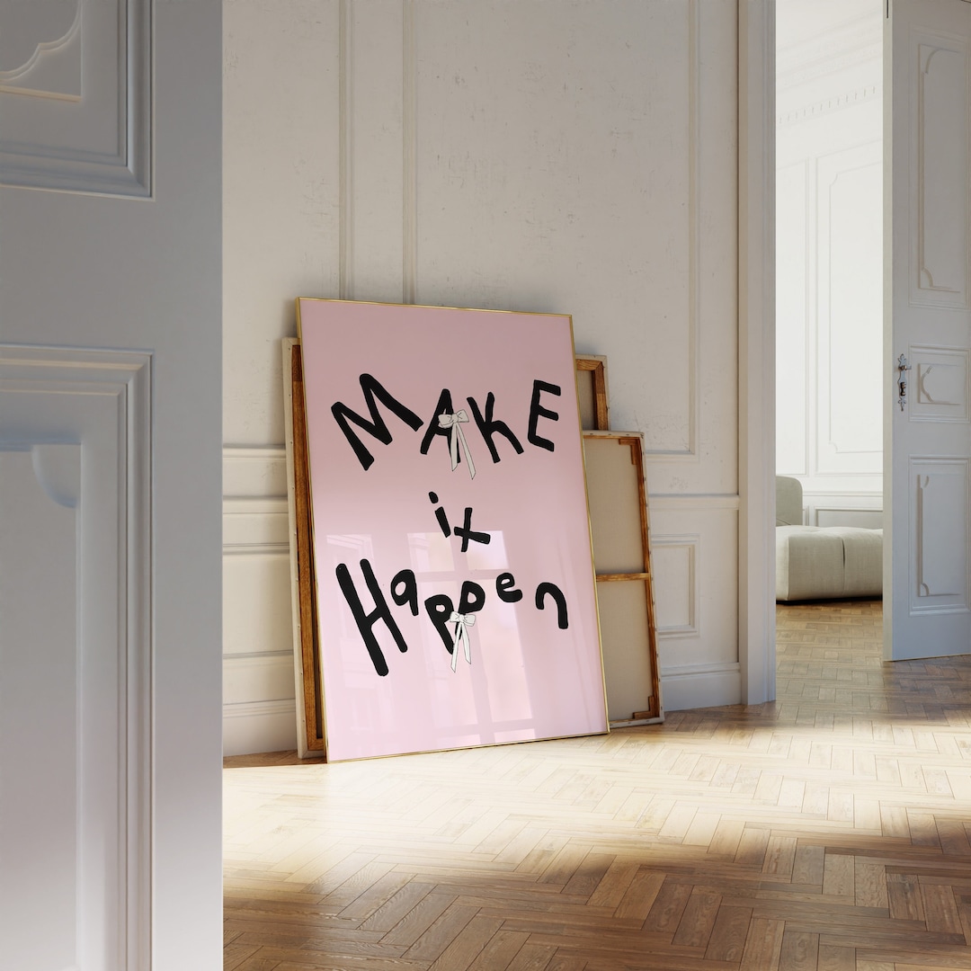 Coquette Inspirational Quote Poster, Cute Bow Inspirational Art, Trendy ...