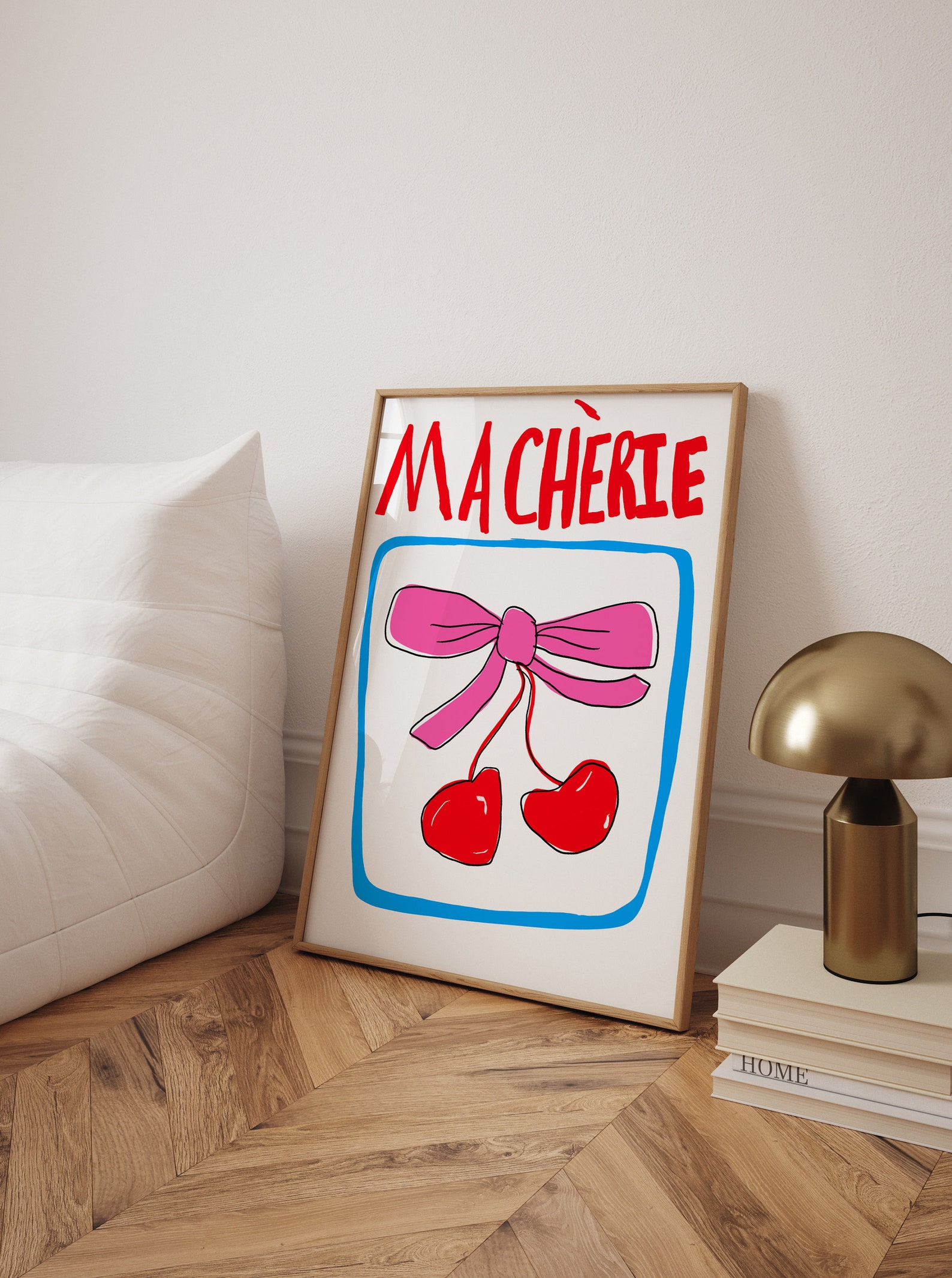 Cherry Coquette Print, Red and Pink Trendy Aesthetic Digital Print, Bow ...