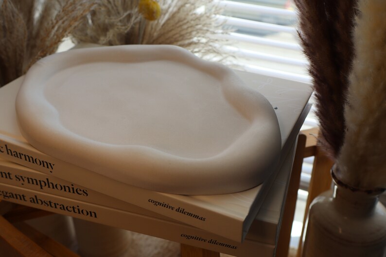 Irregular Oval Cloud Trinket Tray Coffee Table Tray Concrete Tray Aesthetic Tabletop Decor ...