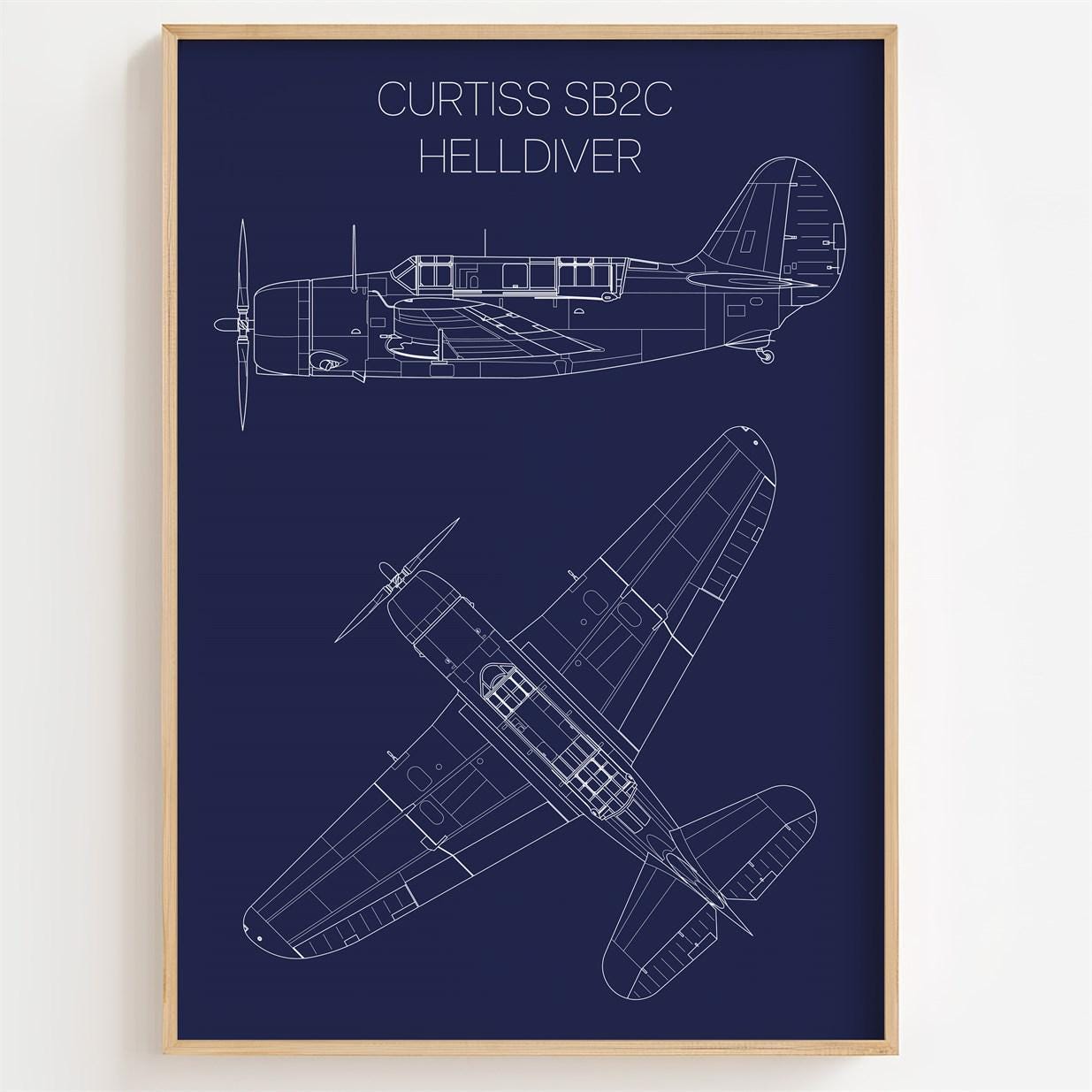 Curtiss SB2C Helldiver Blueprint Poster, Curtiss SB2C Helldiver Patent ...