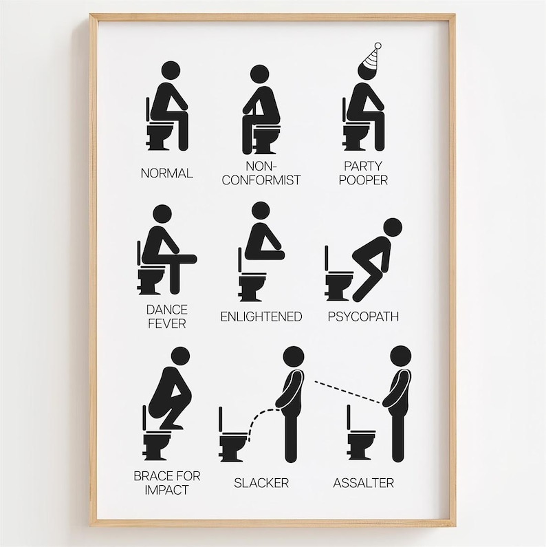 Pooping Poster, Pooping Print Minimalistic, Wall Art Gift Decor ...