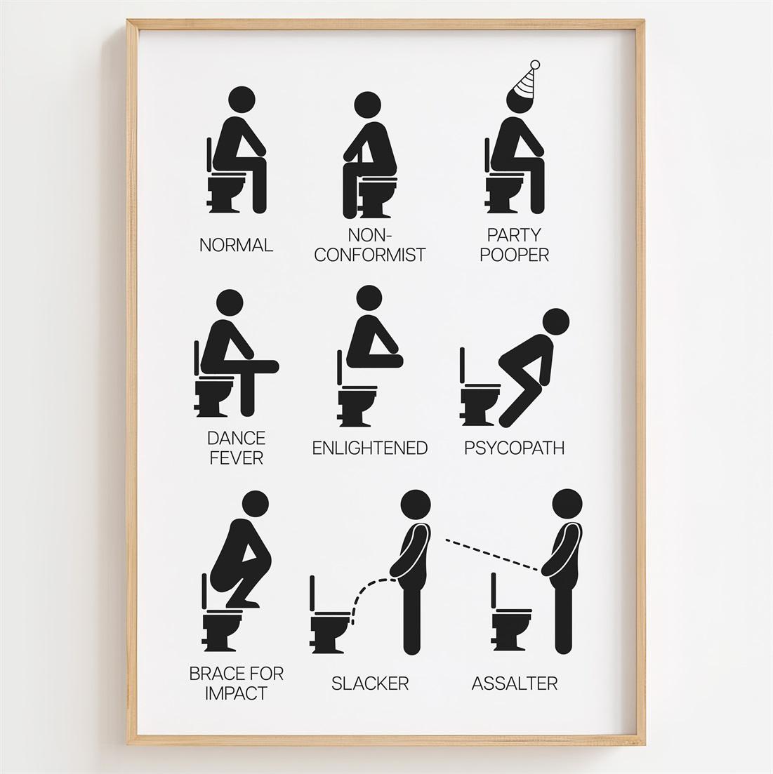 Pooping Poster, Pooping Print Minimalistic, Wall Art Gift Decor ...