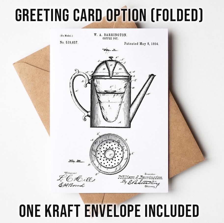 Coffee Pot Blueprint Poster, Coffee Pot Patent Wall Art Minimalistic ...