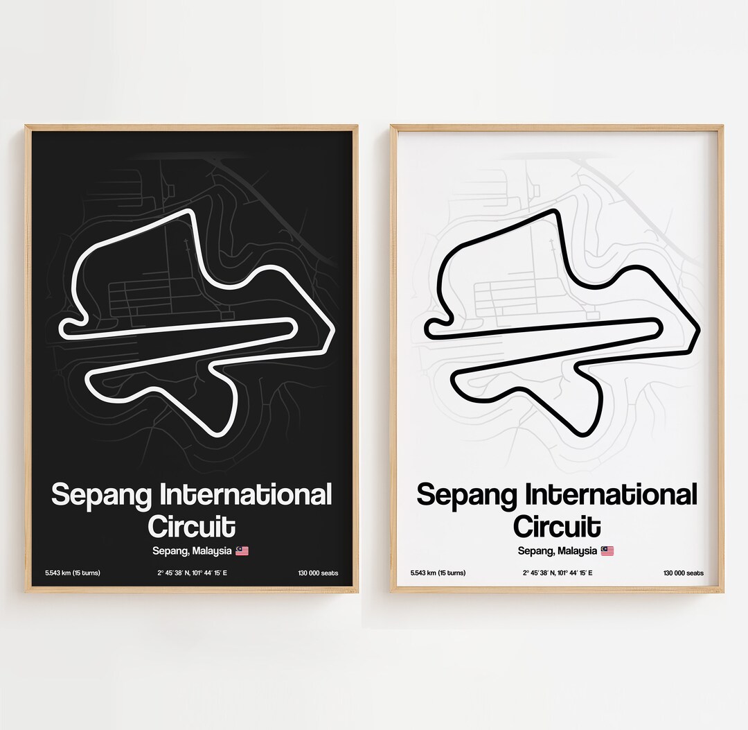 Sepang International Circuit Poster, Sepang Malaysia Racing Circuit ...