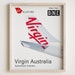 Virgin Australia Poster, Virgin Australia Print Tailplane Minimalistic ...