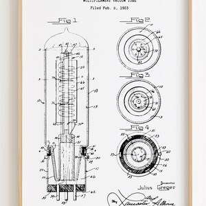 Multifilament Vacuum Tube Blueprint Poster, Multifilament Vacuum Tube ...
