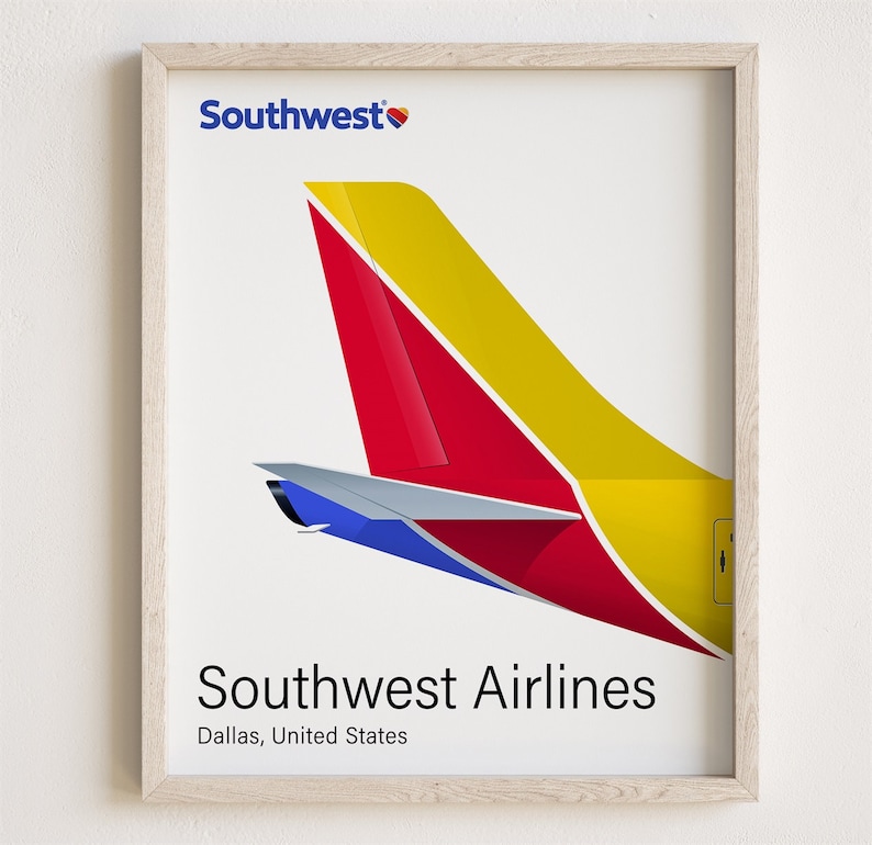 Southwest Airlines Poster, Southwest Airlines Print Tailplane ...