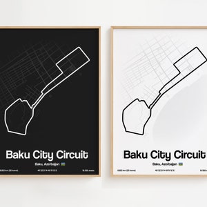 Baku City Circuit Poster, Baku Azerbaijan Racing Circuit Print ...