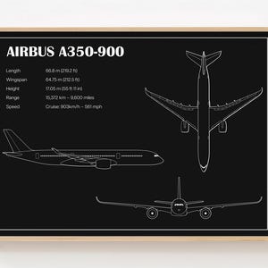 Airbus A350-900 Poster, Airbus A350-900 Print Custom Airplane [UNFRAMED ...