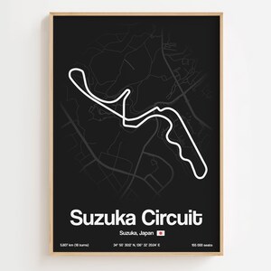Suzuka Circuit Poster, Suzuka Japan Racing Circuit Print Minimalistic ...