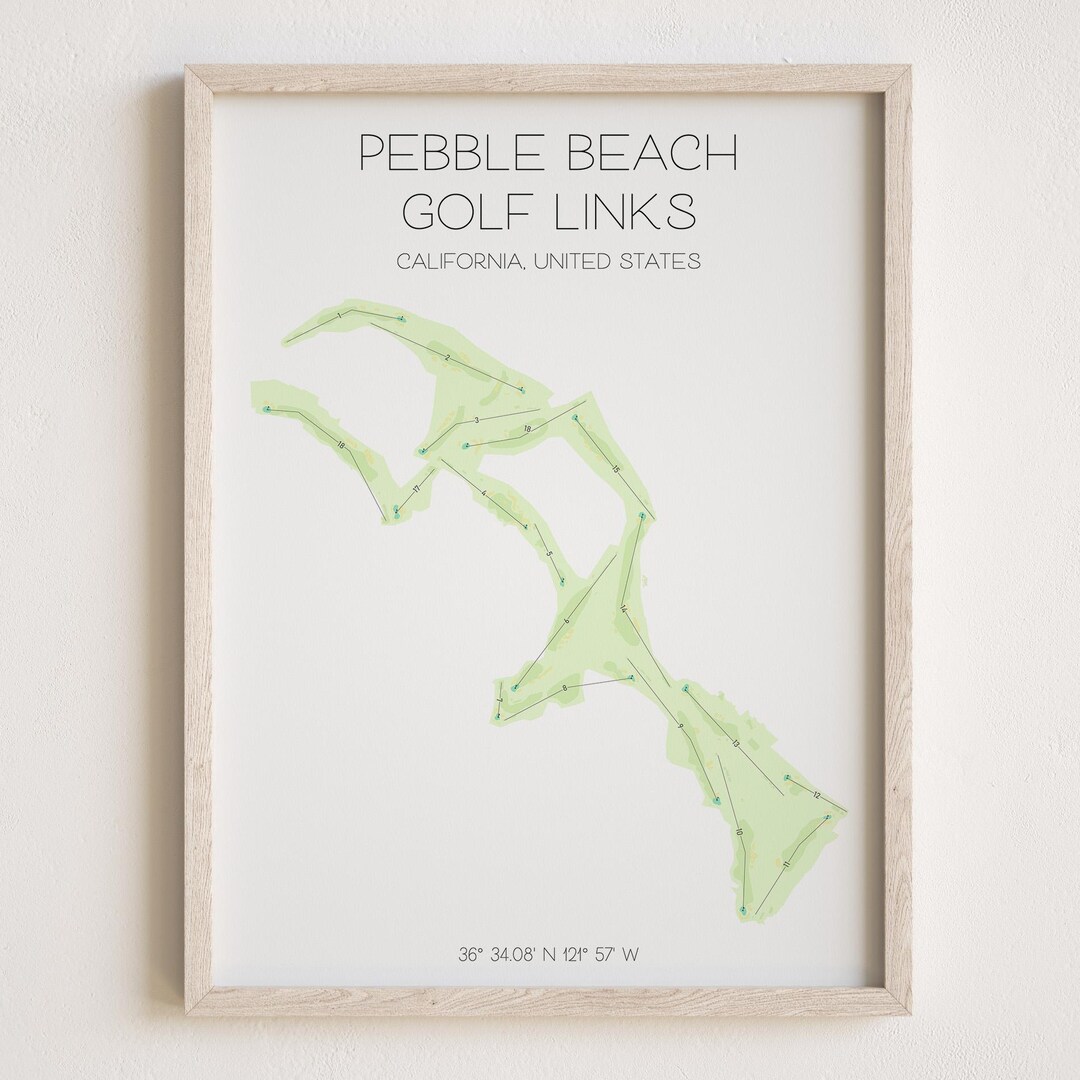 Pebble Beach Golf Links Golf Course Poster | USA Golf Course | Golf ...