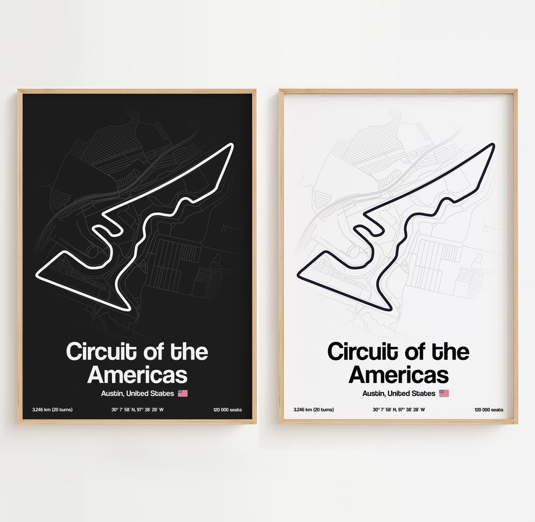 Circuit of the Americas Poster, Austin USA Racing Circuit Print ...