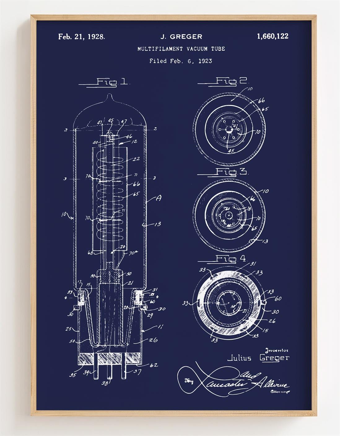 Multifilament Vacuum Tube Blueprint Poster, Multifilament Vacuum Tube ...