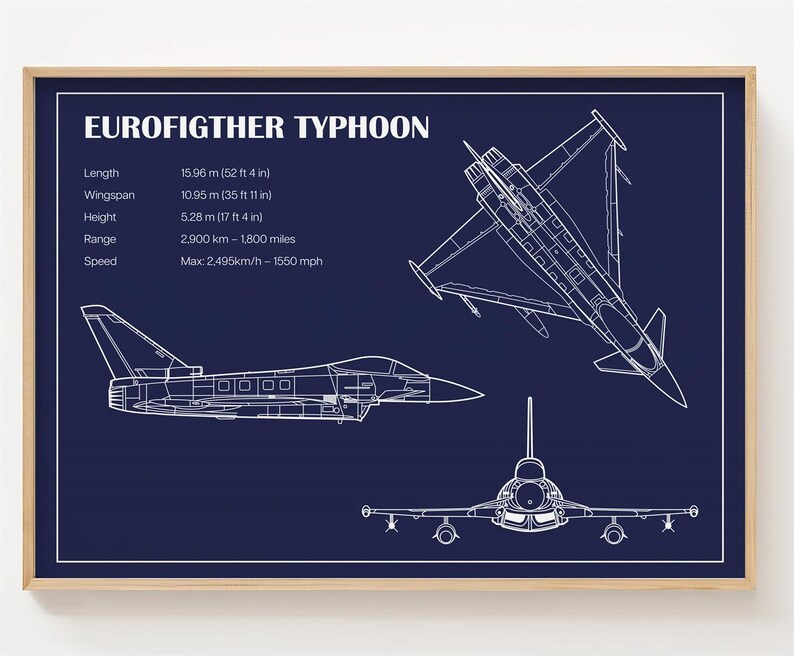 Eurofighter Typhoon Poster, Eurofighter Typhoon Print Custom Airplane ...