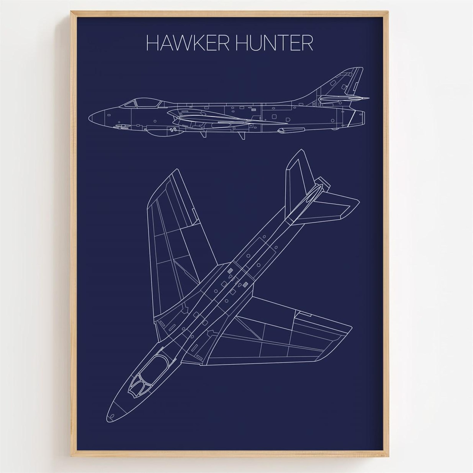 Hawker Hunter Blueprint Poster, Hawker Hunter Patent Wall Art ...