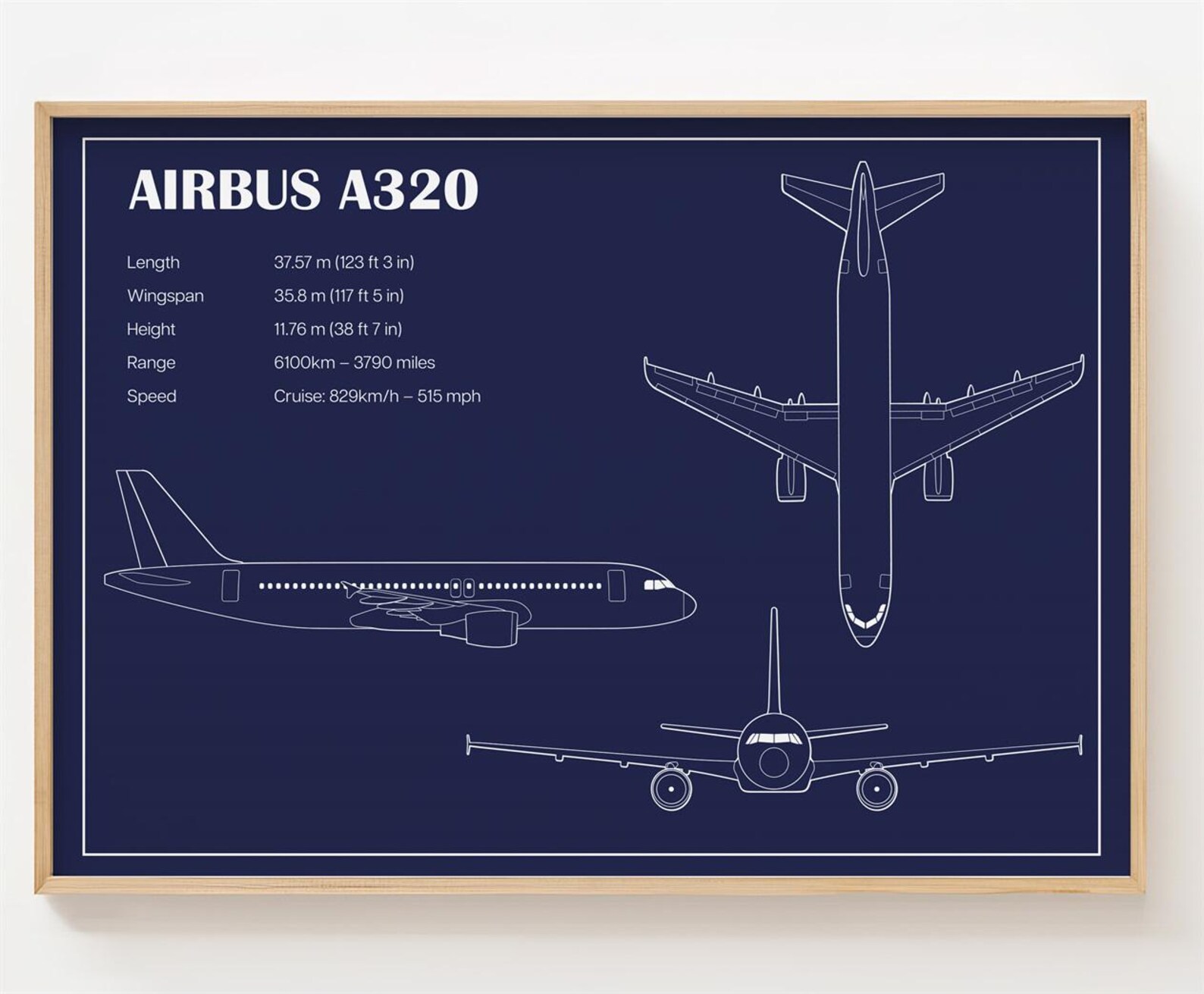 Airbus A320 Poster, Airbus A320 Print Custom Airplane [UNFRAMED] - Etsy
