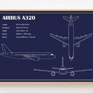 Airbus A320 Poster, Airbus A320 Print Custom Airplane [UNFRAMED] - Etsy