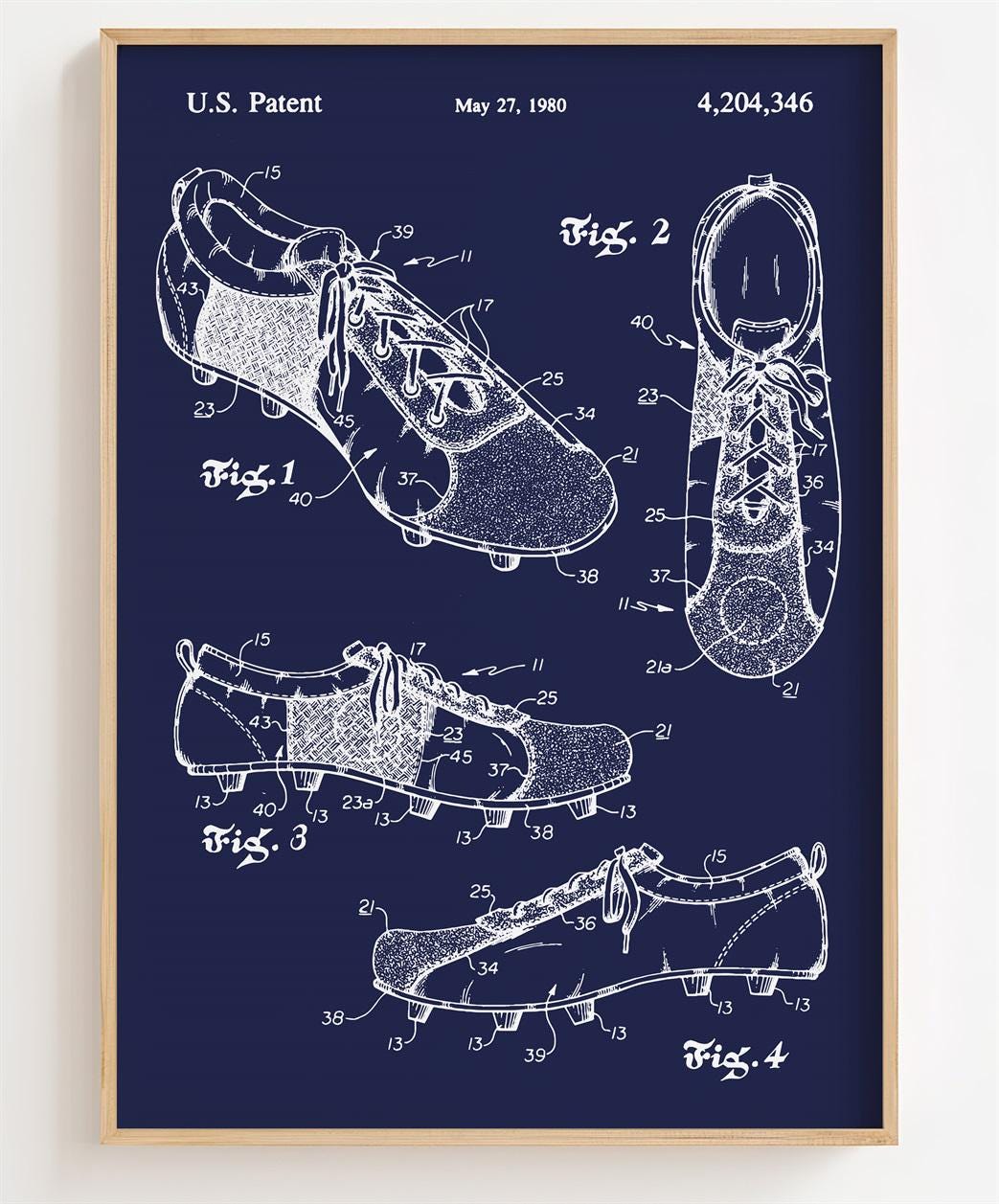 Soccer Shoes Blueprint Poster, Soccer Shoes Patent Wall Art ...