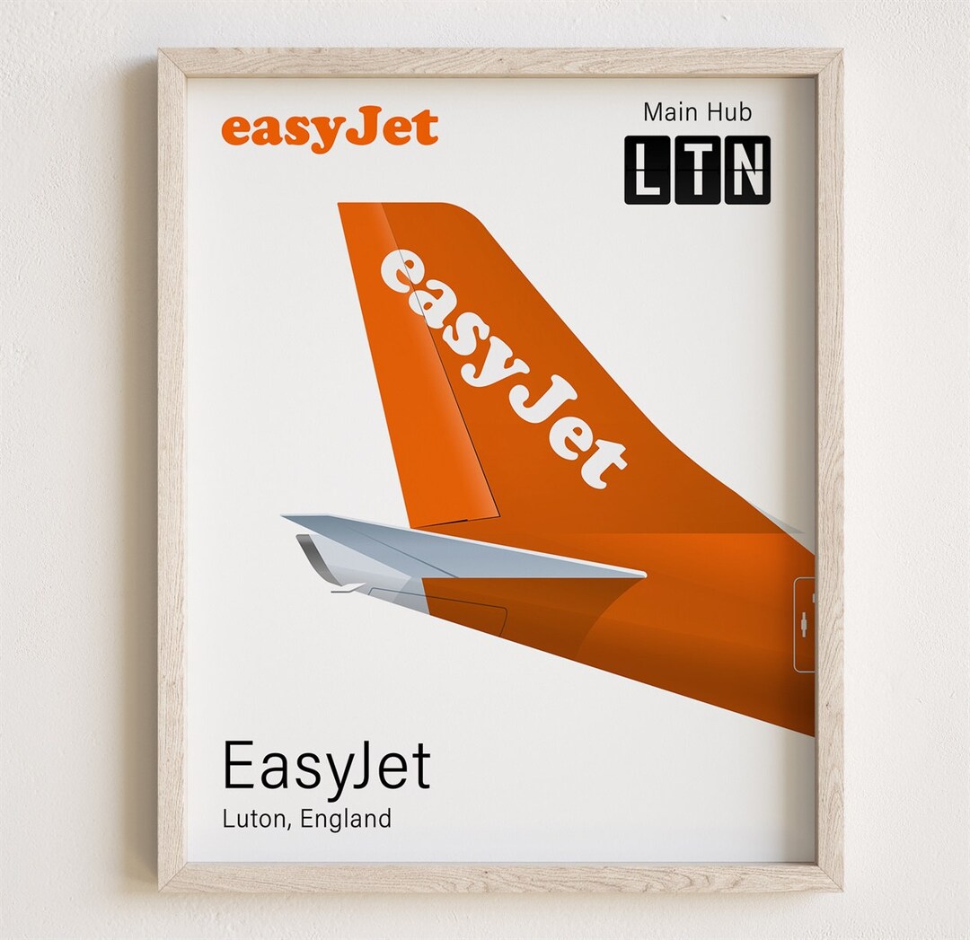 Easyjet Poster, Easyjet Print Tailplane Minimalistic [UNFRAMED] - Etsy