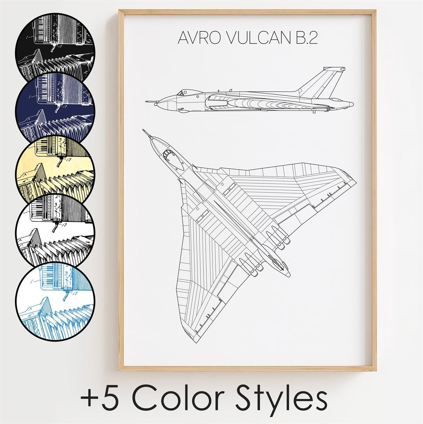 Avro Vulcan B.2 Blueprint Poster, Avro Vulcan B.2 Patent Wall Art ...
