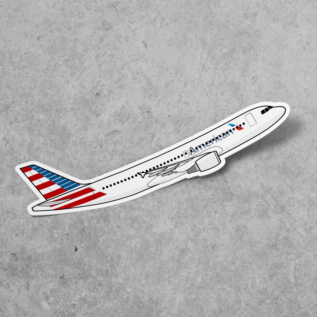 Airbus A320 Sticker, American Airlines Sticker, Plane Decal ...
