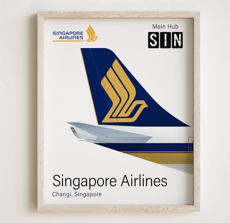 Singapore Airlines Poster, Singapore Airlines Print Tailplane ...