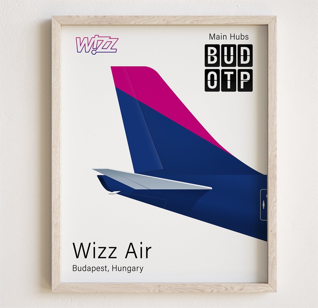 Wizz Air Poster, Wizz Air Print Tailplane Minimalistic [UNFRAMED] - Etsy