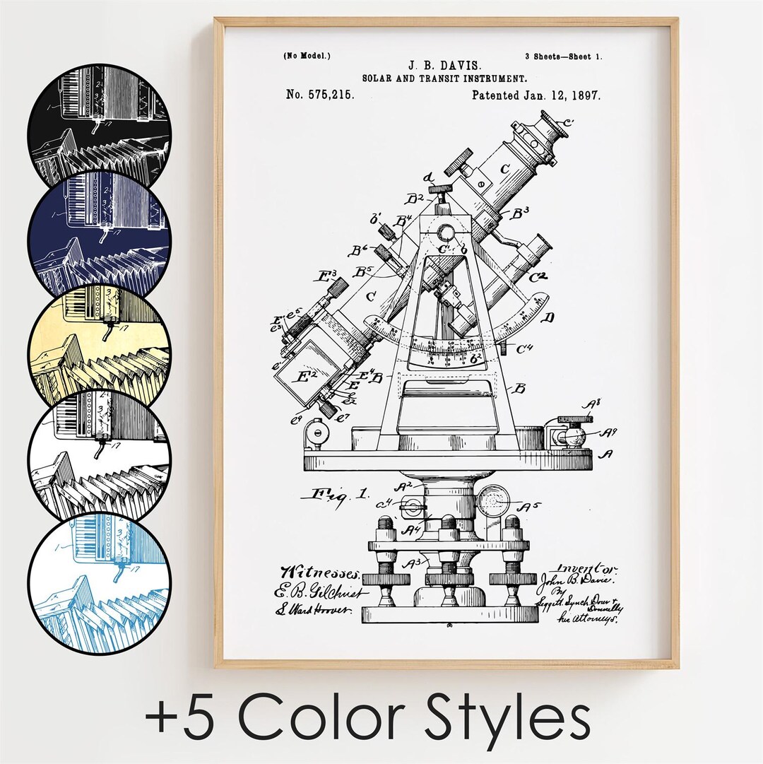 Solar Transit Instrument Blueprint Poster, Solar Transit Instrument ...
