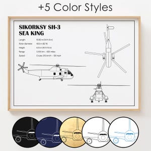 Sikorsky SH-3 Sea King Poster, Sikorsky SH-3 Sea King Print Custom ...
