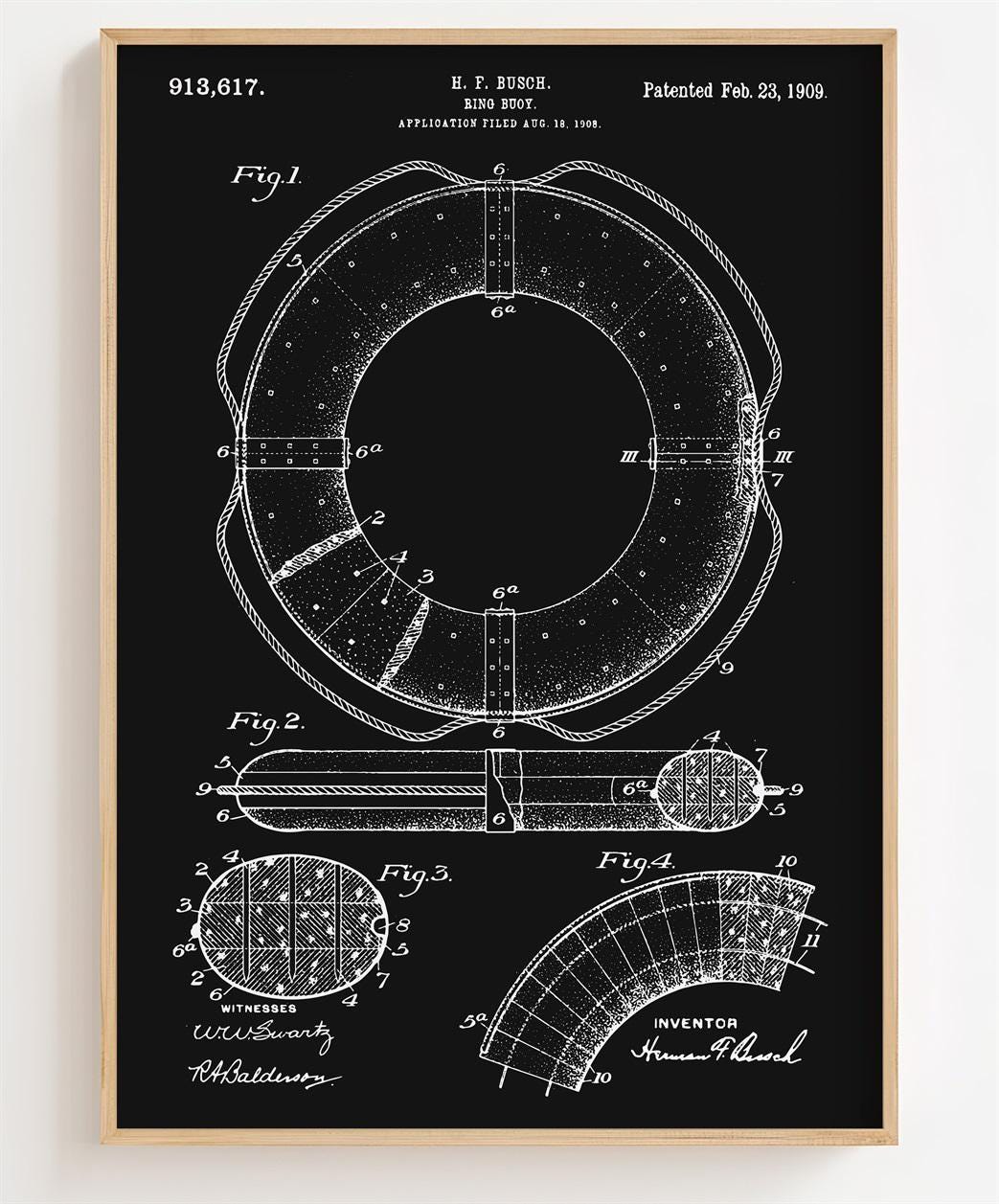 Lifebuoy Blueprint Poster, Lifebuoy Patent Wall Art Minimalistic, Gift ...