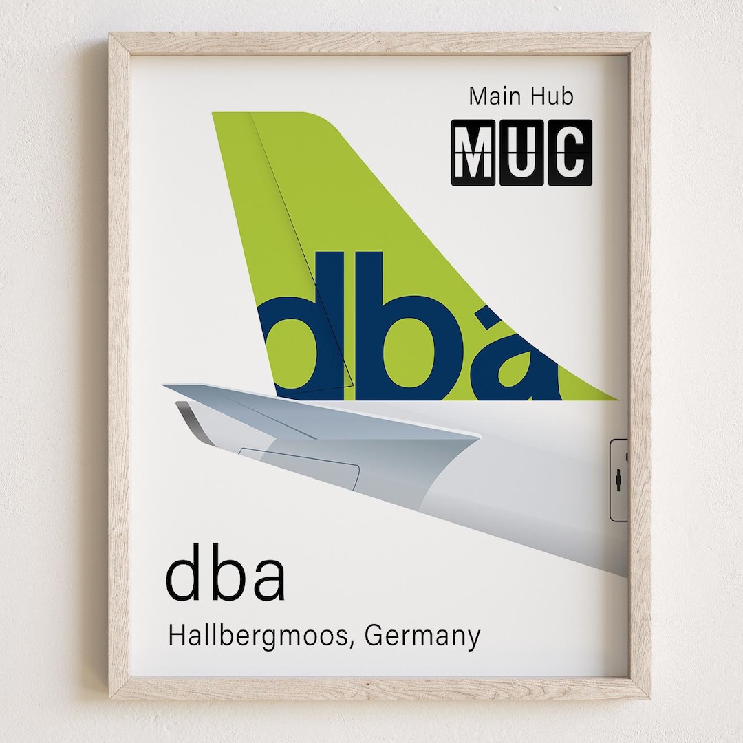 DBA Poster, DBA Print Tailplane Minimalistic [UNFRAMED] - Etsy