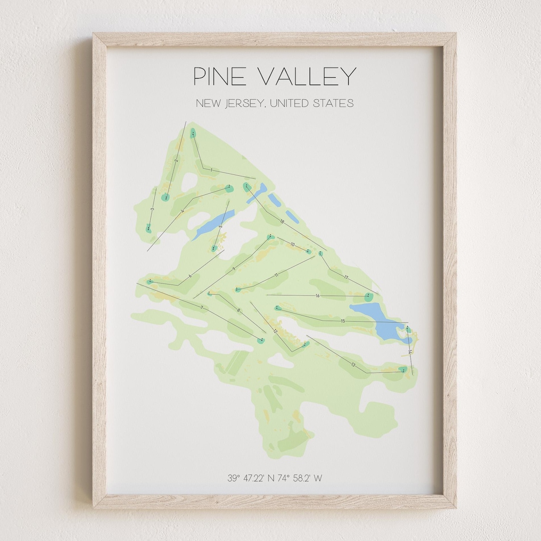 Pine Valley Golf Course Poster | USA Golf Course | Golf Course Print ...