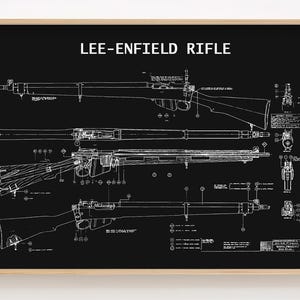 Lee-enfield Rifle Blueprint Poster, Lee-enfield Rifle Patent Wall Art ...