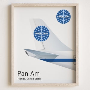 Pan Am Poster, Pan Am Print Tailplane Minimalistic [UNFRAMED] - Etsy