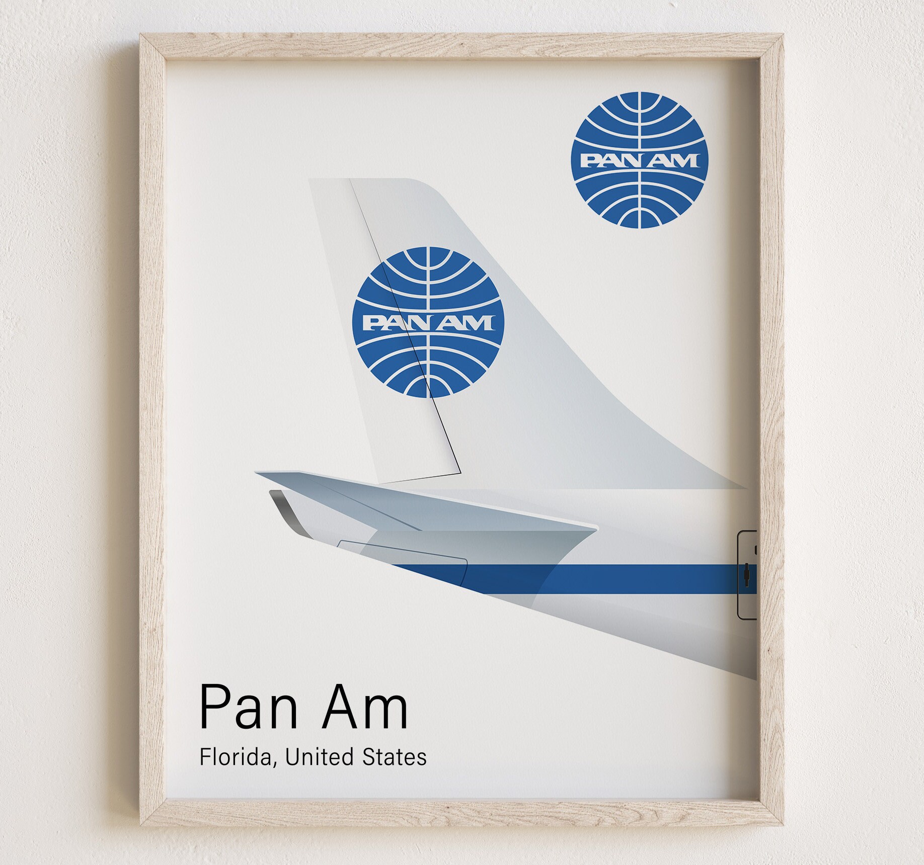 Pan Am Poster, Pan Am Print Tailplane Minimalistic [UNFRAMED] - Etsy