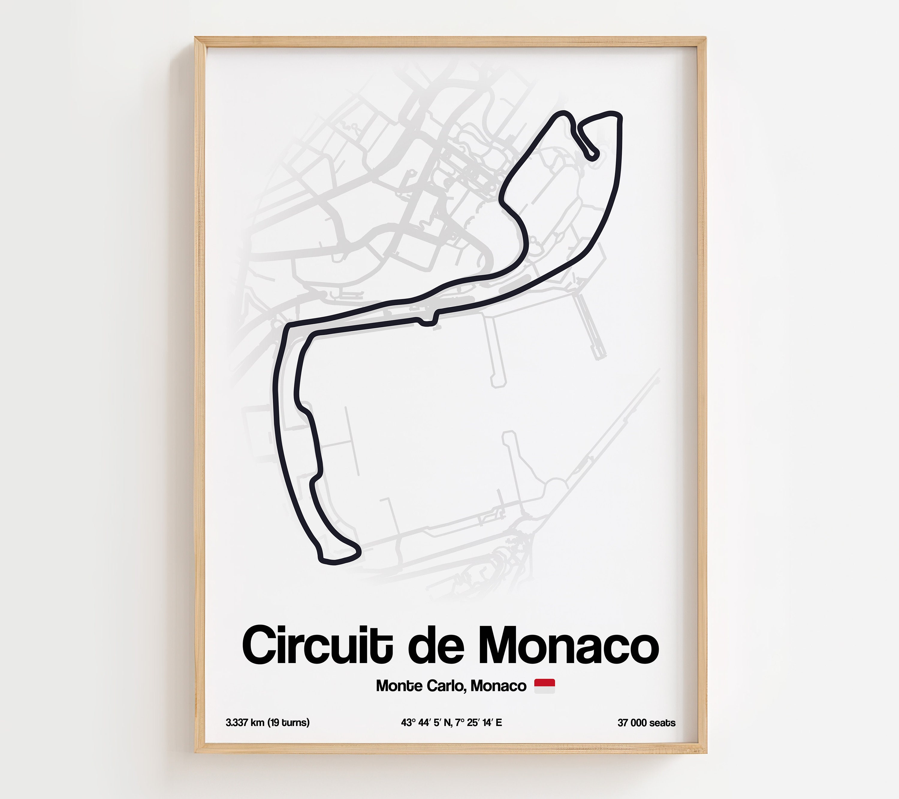 Circuit De Monaco Poster, Monte Carlo Monaco Racing Circuit Print ...