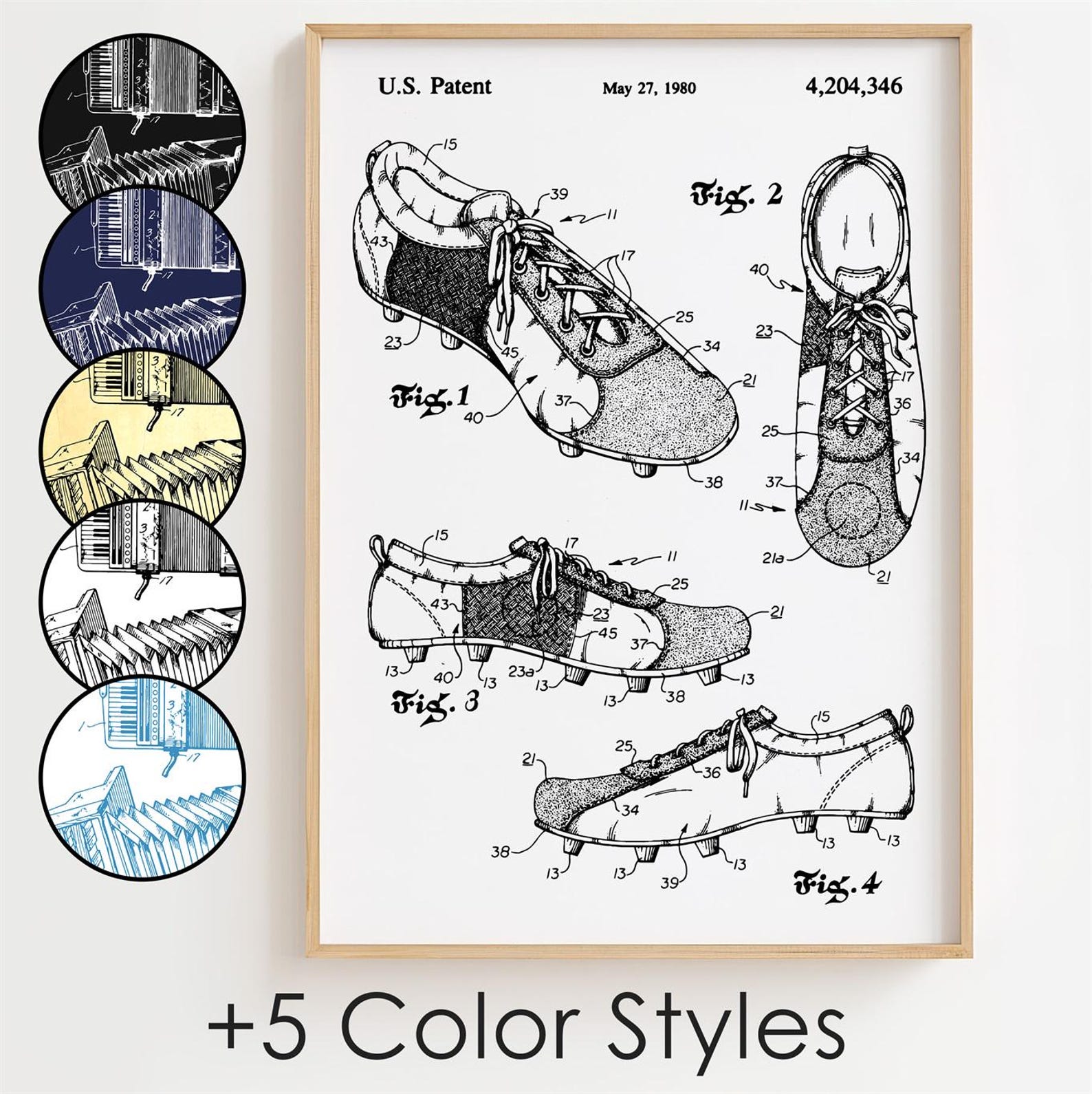 Soccer Shoes Blueprint Poster, Soccer Shoes Patent Wall Art ...