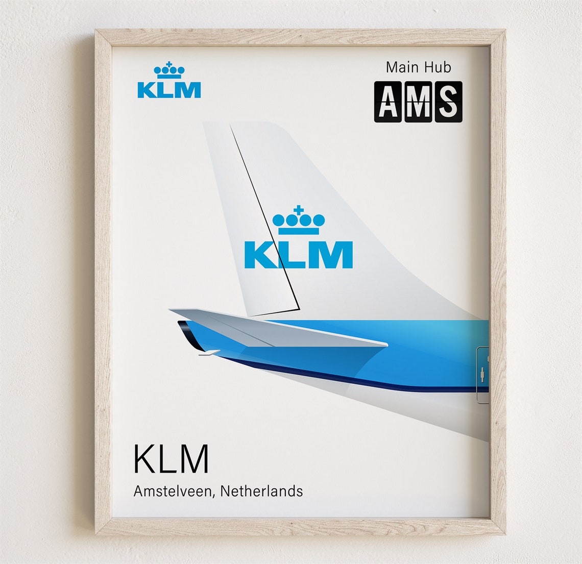 KLM Poster, KLM Print Tailplane Minimalistic [UNFRAMED] - Etsy
