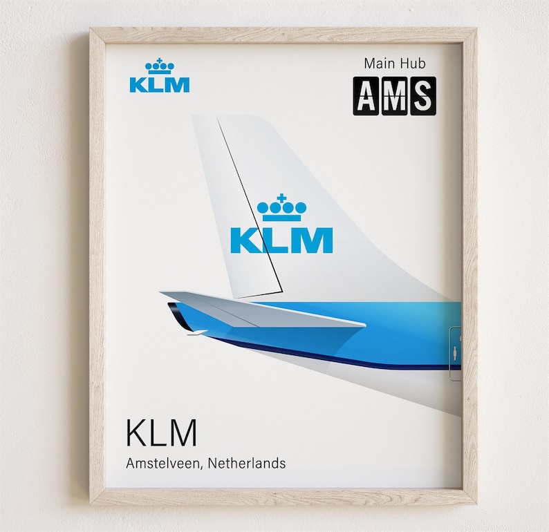 KLM Poster, KLM Print Tailplane Minimalistic UNFRAMED - Etsy