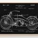 Motorcycle Blueprint Poster, Motorcycle Patent Wall Art Minimalistic ...