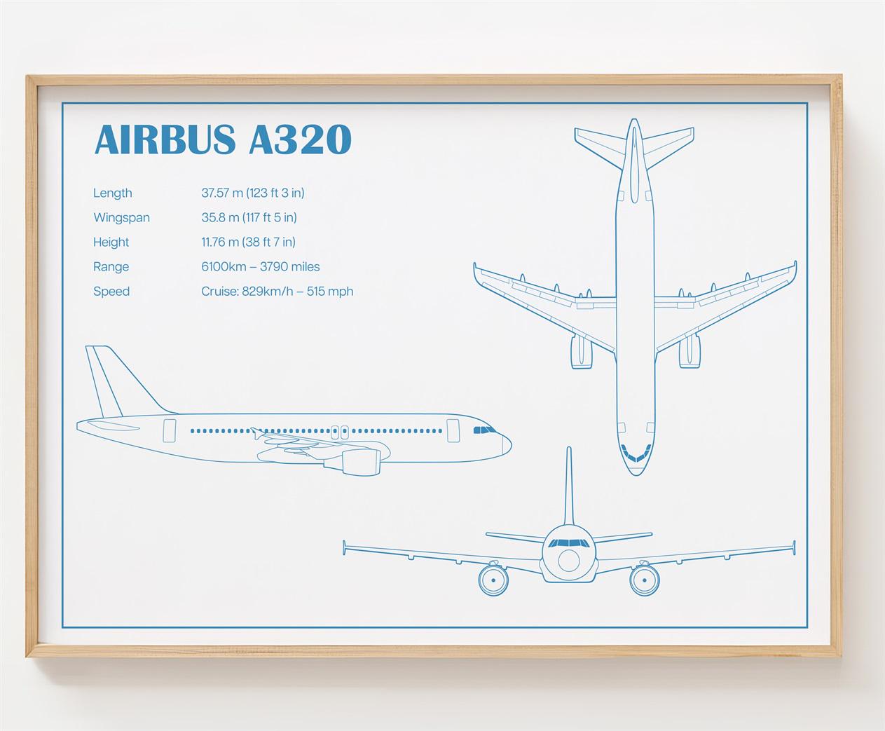 Airbus A320 Poster, Airbus A320 Print Custom Airplane [UNFRAMED] - Etsy