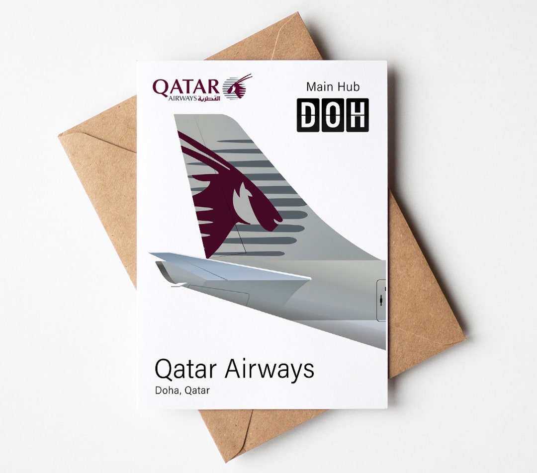 Qatar Greeting Card, Qatar Postcard Minimalistic 5x7in (12.7x17,78cm ...