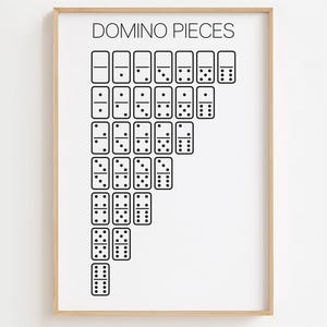 Domino Pieces Poster, Domino Pieces Print Minimalistic, Wall Art Gift ...